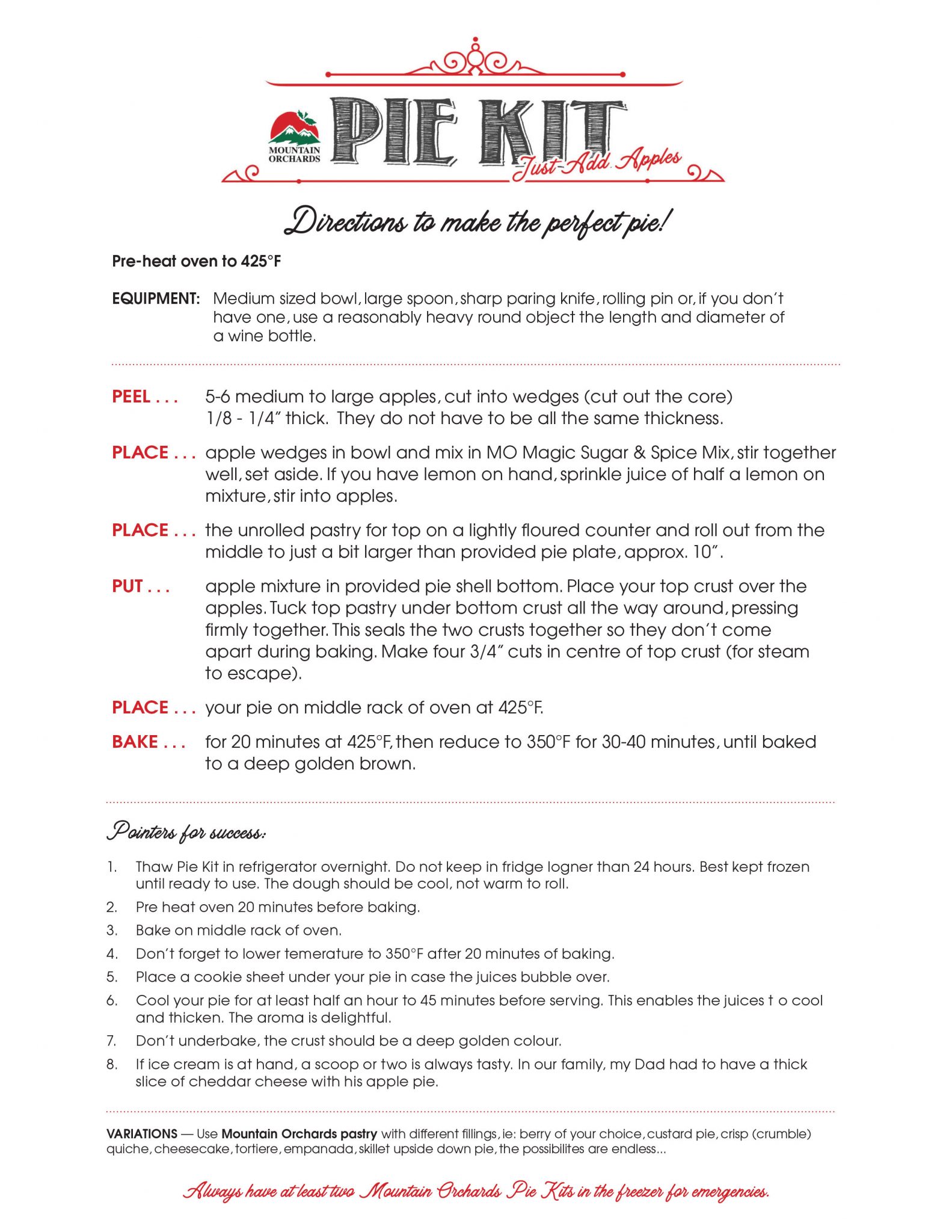 Pie Kit – mountainorchards.ca